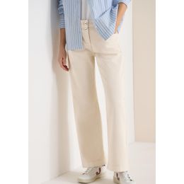 Cecil Damen Weite Jeans "Style NEELE"pearl beige, Gr. 31, unifarben, Denim/Jeans, Obermaterial: 98% Baumwolle, 2% Elasthan. Futter: 52% Polyester,