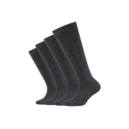 Camano M&auml;dchen Kniestr&uuml;mpfe "Kniestr&uuml;mpfe 4er Pack", Gr. 23, grau, 78% Baumwolle, 21% Polyamid, 1% Elasthan, uni, Socken