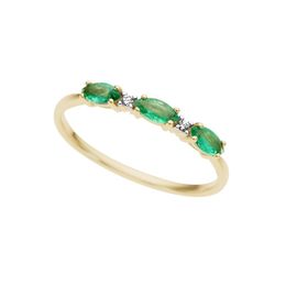 Firetti Damen Fingerring "Schmuck Geschenk Gold 585 Damenring Goldring Edelstein Farbstein", 16, 0,02 P2 = erkennbare Einschl&uuml;sse, Diamanten Gelbgold