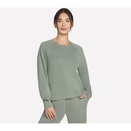 Skechers Damen Rundhalspullover "SKECHLUXE ELEVATE CREWNECK", gr&uuml;n, Gr. XXXL, Obermaterial: 53% Viskose, 39% Polyester, 8% Elasthan, Pullover