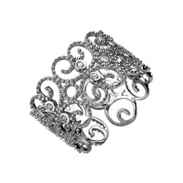 Jobo Damen Fingerring, 58, Silber 925 (Sterlingsilber), silber, Silber 925 (Sterlingsilber), Fingerringe, offen 925 Silber mit 10 Zirkonia