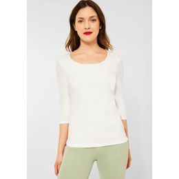 Street One Damen 3/4-Arm-Shirt "Style Pania", wei&szlig;, Basic, Gr. 34, unifarben, Jersey, Obermaterial: 50% Baumwolle, 50% Modal, Shirts, mit extra