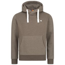 DEPROC Active Herren Kapuzensweatshirt "LinusCMYK II MEN", braun, Gr. L, Jersey, 50% Baumwolle. 50% Polyester, Sweatshirts, weiche Fleecejacke mit