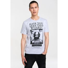 logoshirt Herren T-Shirt "Harry Potter - Sirius Black - Wanted", grau, Gr. M, bedruckt, meliert, 95% Baumwolle, 5% Viskose, Shirts, mit Sirius