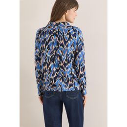 Cecil Damen Langarmshirt, bunt, Gr. L, bedruckt, Jersey, Obermaterial: 48% Baumwolle, 48% Modal, 4% Elasthan, Shirts, mit grafischem Muster