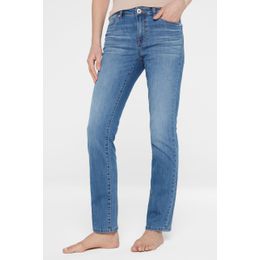 Damen Regular-fit-Jeans, blau, Gr. 30, SENSES.THE LABEL, Abriebeffekte, Denim/Jeans, Material: 78% Baumwolle, 21% Polyester, 1% Elasthan, Jeans, mit