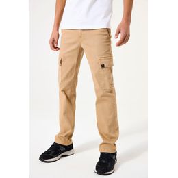 Garcia Jungen Cargohose, beige, Gr. 146, unifarben, Web, Obermaterial: 98% Baumwolle, 2% Elasthan, Hosen, for BOYS