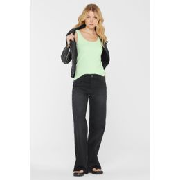 Damen Tanktoppastel lime, Gr. M, SENSES.THE LABEL, unifarben, Single Jersey, Material: 95% Baumwolle, 5% Elasthan, Tops, mit Elasthan-Anteil