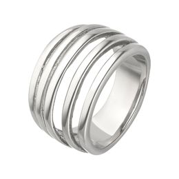 Jobo Damen Fingerring "breit", 58, Edelstahl, silber, Edelstahl, Fingerringe, Edelstahl