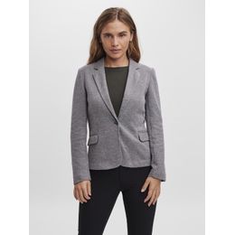 V&eacute;ro Moda VERO MODA Damen Jerseyblazer "VMJULIA LS BLAZER JRS NOOS", grau, Gr. 38, unifarben, Jersey, Obermaterial: 66% Polyester, 34% Baumwolle, Blazer