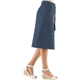 Casual Looks Damen Jeansrock, blau, Gr. 52, unifarben, 100% Baumwolle, R&ouml;cke