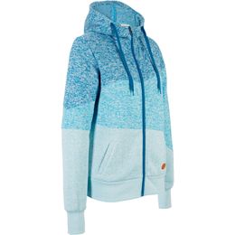 bonprix Damen Kapuzensweatjacke, blau, Gr. 40, Obermaterial: 100% Polyester, Sweatjacken, mit Kapuze, f&uuml;r vielseitige Freizeitaktivit&auml;ten, bequeme