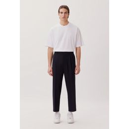 Herren Chinohose "Studio", blau, Gr. 52, STUDIO SEIDENSTICKER, unifarben, 52% Wolle, 44% Polyester, 4% Elasthan, Hosen
