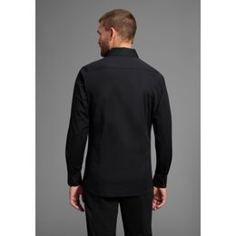 Bruno Banani Herren Langarmhemd "elastische Baumwollqualit&auml;t"schwarz, Gr. L, unifarben, Web, Obermaterial: 97% Baumwolle, 3% Elasthan, Hemden, f&uuml;r