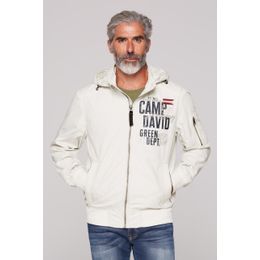 CAMP DAVID Herren Outdoorjacke, grau, Gr. 4XL, bestickt, Web, Material: 100% Baumwolle, Futter: 100% Polyester, Jacken, mit &Auml;rmeltasche