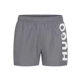HUGO UNDERWEAR Herren Badeshorts "ABAS", grau, Gr. L, kontrastfarbene Details, unifarben, Microfaser, Polyester, Badehosen, seitlich mit gro&szlig;em HUGO