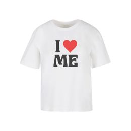 T-Shirt MISS TEE "Miss Tee I Love Me Classic Tee", Damen, Gr. M, wei&szlig;, 100% Baumwolle, bedruckt, oversize, Rundhals, Shirts T-Shirt