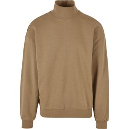 Urban Classics Herren Sweater "Urban Classics Herren High Rib Neck Crew", braun, Gr. 5XL, unifarben, 80% Baumwolle, 20% Polyester, Sweatshirts