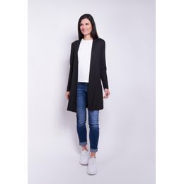 Seidel Moden Damen Cardigan, schwarz, Gr. 42, unifarben, Jersey, Obermaterial: 95% Viskose, 5% Elasthan, Strickjacken, ohne Verschluss und aus