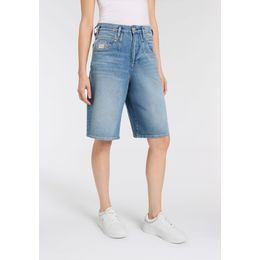 Herrlicher Damen Jeansbermudas "Brooke Bermuda Denim", blau, Gr. 29, Denim/Jeans, Obermaterial: 99% Baumwolle, 1% Elasthan, Jeans, mit weitem Bein