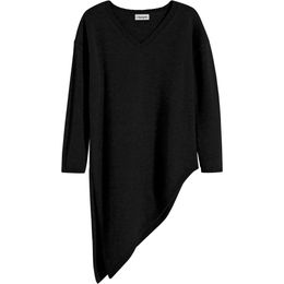 bonprix Damen Longpullover "Long-Pullover", schwarz, Gr. 36, unifarben, Strick, Obermaterial: 100% Polyacryl, Pullover, Oversize Passform,