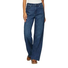 s.Oliver Damen Schlagjeans "SURI", blau, Gr. 44, unifarben, Denim/Jeans, Obermaterial: 76% Baumwolle, 23% Polyester, 1% Elasthan, Jeans, mit