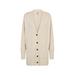 soyaconcept Damen Cardigan "Soya Concept Cardigan SC-DOLLIE 739"91620 cream melange, Gr. L, Obermaterial: 75% Viskose, 25% Nylon, Strickjacken