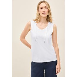 Cecil Damen Tr&auml;gertop, wei&szlig;, Gr. M, unifarben, Web, 50% Baumwolle, 50% Modal, Tops, im soften Baumwoll-Mix