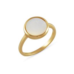 Vivance Damen Fingerring "925 Silber vergoldet Perlmutt", 052 (16,6), 1,28, Silber 925 (Sterlingsilber), gelb, Silber 925 (Sterlingsilber),