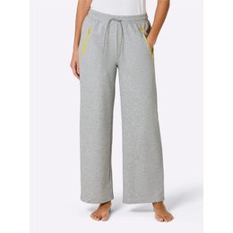 feel good Damen Dehnbund-Hose, Gr. 44, grau, 50% Baumwolle, 50% Polyester, gemustert, mehrfarbig, unifarben, Hosen