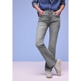 Street One Damen Bootcut-Jeans "Style Blaire", grau, Gr. 33, unifarben, Denim/Jeans, Obermaterial: 63% Baumwolle, 25% Polyester, 10% Viskose, 2%
