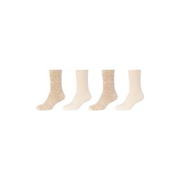 Camano Damen Socken "Socken 4er Pack", Gr. 39, beige, 98% Polyamid, 2% Elasthan, meliert, Socken