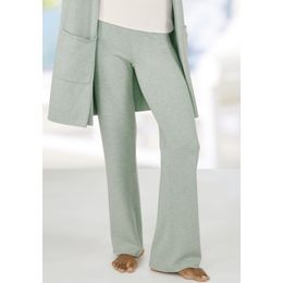 Lascana Damen Strickhose, Gr. 44, gr&uuml;n, Feinstrick, Obermaterial: 50% Viskose (LENZING ECOVERO ), 28% Polyester, 22% Polyamid, meliert, Hosen,