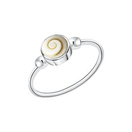 Vivance Damen Fingerring "925/- Silber wei&szlig; mit Muschel wei&szlig;", 056 (17,8), Silber 925 (Sterlingsilber), wei&szlig;, Silber 925 (Sterlingsilber), Fingerringe