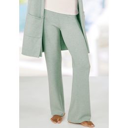 Lascana Damen Strickhose, Gr. 48, gr&uuml;n, Feinstrick, Obermaterial: 50% Viskose (LENZING ECOVERO ), 28% Polyester, 22% Polyamid, meliert, Hosen,