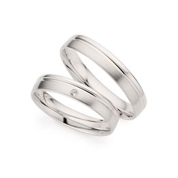 Phoenix PH&Ouml;NIX Damen Trauring "Schmuck Geschenk Silber 925 Trauring Ehering LIEBE versch. Varianten", 57, 0,01 SI = kleine Einschl&uuml;sse mit Brillant, Silber