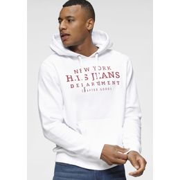 H.I.S. H.I.S Herren Kapuzensweatshirt, wei&szlig;, Gr. M, bedruckt, angeraute Sweatware, Obermaterial: 60% Baumwolle, 40% Polyester, Sweatshirts, mit Print und