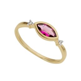 Firetti Damen Goldring "Schmuck Geschenk Gold 333 Damenring Goldring Edelstein Farbstein", 17, 0,02 P2 = erkennbare Einschl&uuml;sse, Diamanten Gelbgold
