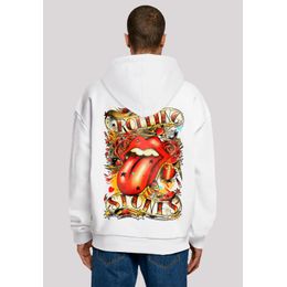 F4NT4STIC Herren Kapuzenpullover "The Rolling Stones Tongue And Stars", wei&szlig;, Gr. S, Obermaterial: 100% Baumwolle, Pullover, Musik, Band, Logo