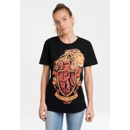 logoshirt Damen T-Shirt "Harry Potter - Gryffindor", schwarz, Gr. XS, bedruckt, 100% Baumwolle, Shirts, mit lizenziertem Print
