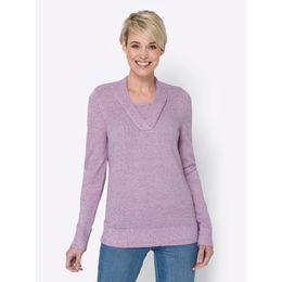 Classic Basics Damen 2-in-1-Pullover "Pullover", lila, Gr. 48, meliert, 100% Polyacryl, Pullover