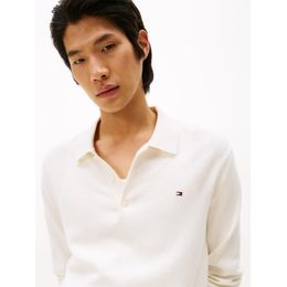Tommy Hilfiger Herren Polokragenpullover "PIMA ORG CTN CASHMERE LS", beige, Gr. XL, Strick, Obermaterial: 92% Baumwolle, 8% Kaschmir, Pullover,