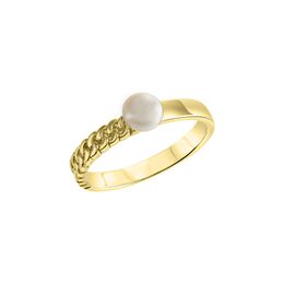 Celesta Damen Fingerring "925 Silber vergoldet mit S&uuml;&szlig;wasserzuchtperlen", 056 (17,8), Silber 925 (Sterlingsilber), gelb, Silber 925 (Sterlingsilber),