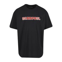 Damen T-Shirt "Upscale by Mister Tee Deadpool Salty Popcorn Heavy Oversize Tee"schwarz, Gr. XS, UPSCALE BY MISTER TEE, bedruckt, 100% Baumwolle,