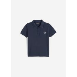 Marc O'Polo Junior M&auml;dchen Poloshirtschwarz navy, Gr. 104, MARC O'POLO JUNIOR, Piqu&eacute;, Obermaterial: 100% Baumwolle, Shirts, Fussball-Stickerei, f&uuml;r Jungs