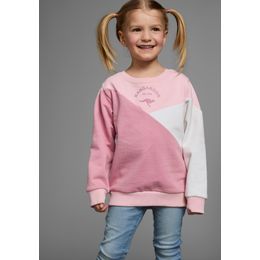 Kangaroos M&auml;dchen Sweatshirt "Colorblocking f&uuml;r kleine M&auml;dchen", rosa, Gr. 128, bedruckt, mehrfarbig, Sweatware, Obermaterial: 60% Baumwolle, 40%