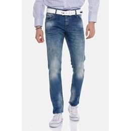 Cipo & Baxx CIPO & BAXX Herren 5-Pocket-Jeans "Jeans", blau, Basic, Gr. 33, unifarben, 98% Baumwolle, 2% Elasthan, Jeans, im Straight Fit