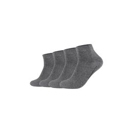 Camano Damen Kurzsocken "bamboo 4er Pack", Gr. 39, grau, 80% Viskose, 19% Polyamid, 1% Elasthan, meliert, Socken