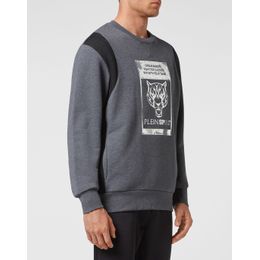 Plein Sport Herren Sweatshirt "Tiger", grau, Gr. XXXL, Obermaterial: 88% Baumwolle, 12% Polyester, Sweatshirts