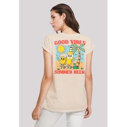 F4NT4STIC Damen T-Shirt "Summer Time Vintage Beer Cartoon", wei&szlig;, Gr. 4XL, Obermaterial: 100% Baumwolle, Shirts, Premium Qualit&auml;t
